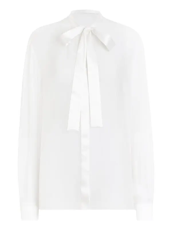 Dolce & Gabbana Chiffon Pussy-bow Shirt Shirts And Tops Silk - White
