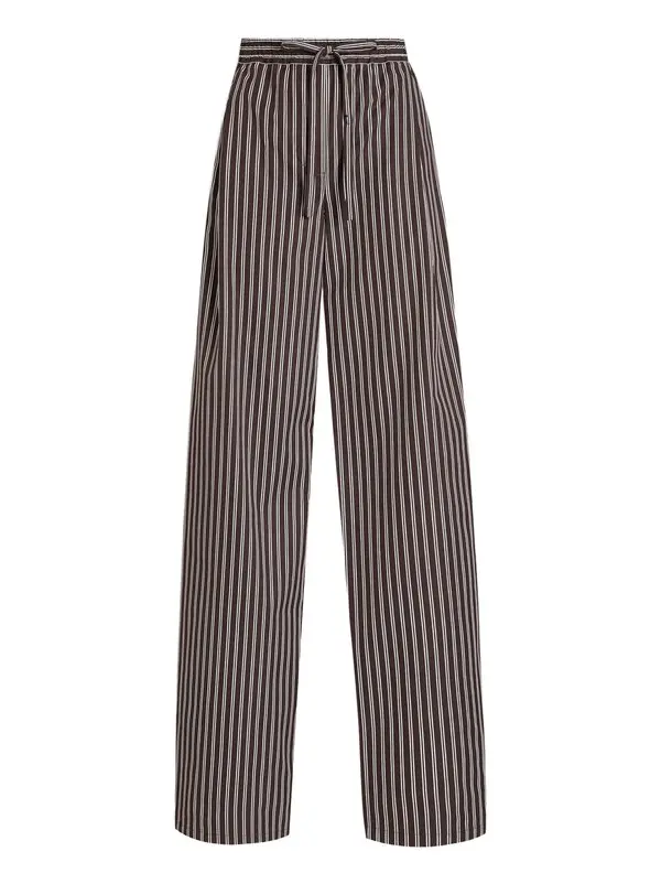 Dolce & Gabbana Striped Poplin Trousers Pants And Shorts - Multicolor