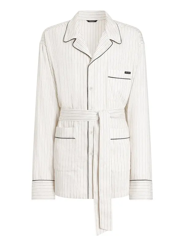 Dolce & Gabbana Linen-silk Vanity Robe Shirts - Multicolor