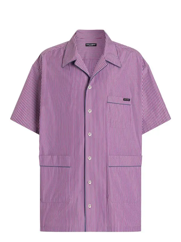 Dolce & Gabbana Hawaii Striped Poplin Shirt Shirts - Multicolor