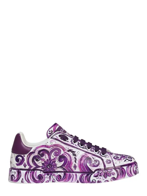 Dolce & Gabbana Majolica Print Portofino Light Strobel Sneakers - Multicolor