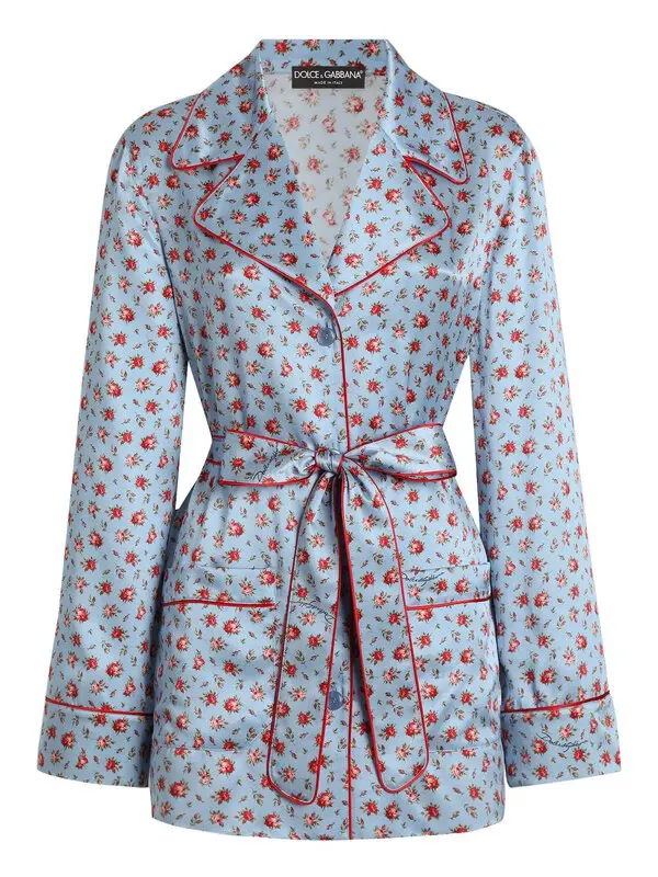Dolce & Gabbana Small Rose-print Silk Vanity Shirt Shirts And Tops - Multicolor