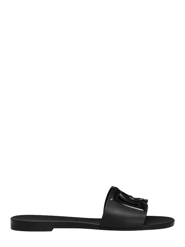 Dolce & Gabbana Beachwear Slides And Mules Rubber - Black