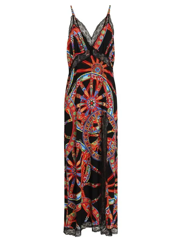 Dolce & Gabbana Carretto-print Charmeuse Slip Dress Dresses - Multicolor