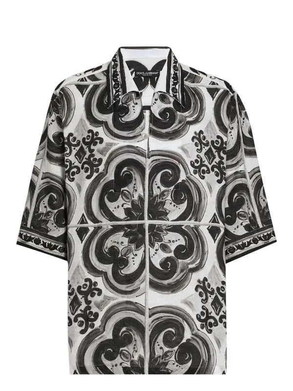 Dolce & Gabbana Majolica-print Hawaii Linen Shirt Shirts - Multicolor