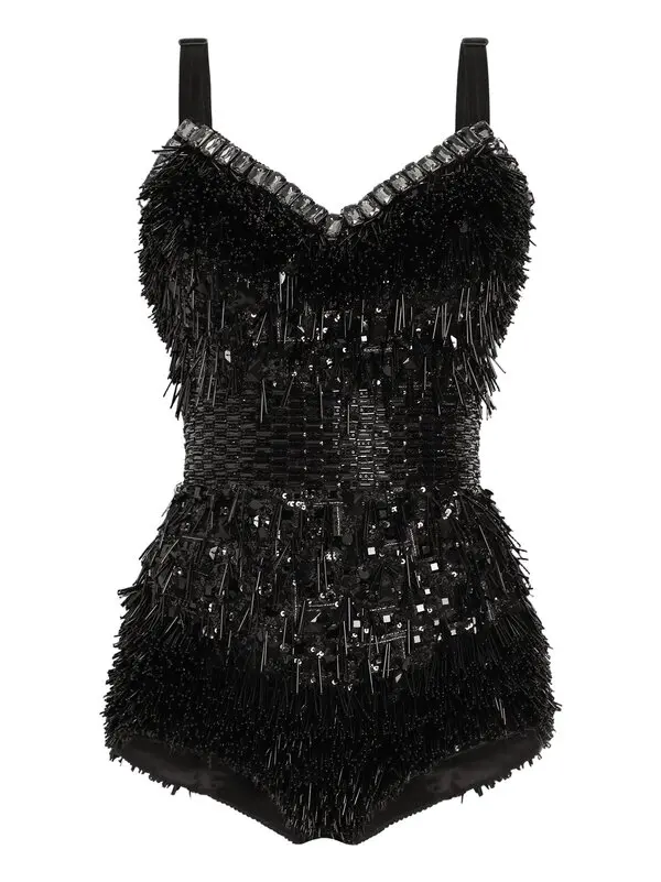 Dolce & Gabbana Sequined And Micro-beaded Bodysuit - Multicolor