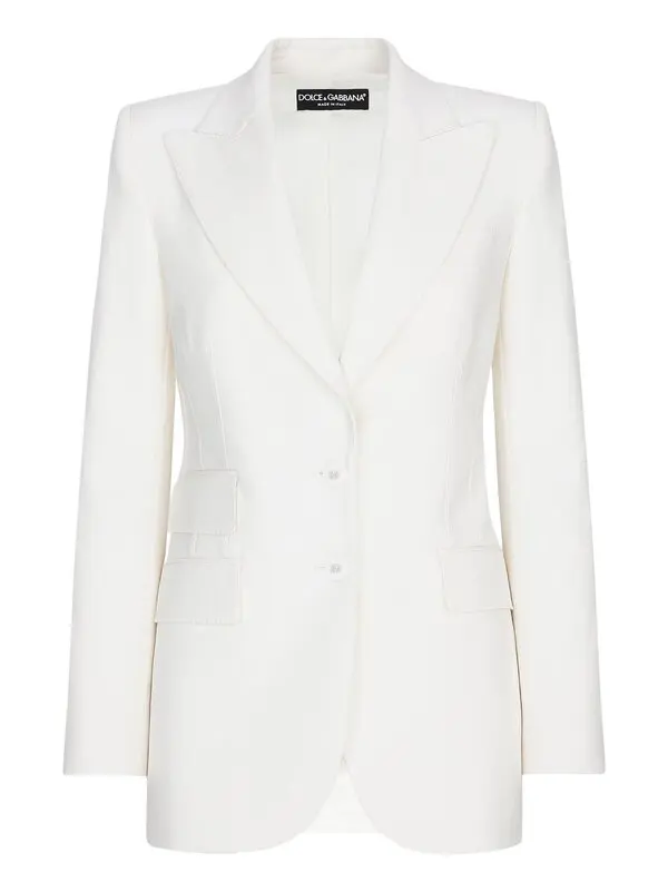 Dolce & Gabbana Two-way Stretch Wool Jacket  Blazers White - Multicolor