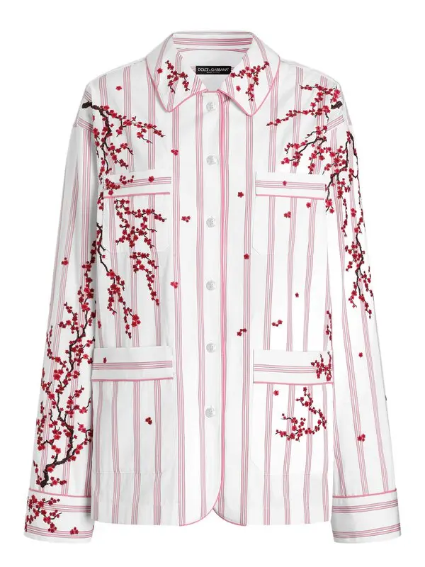 Dolce & Gabbana Vanity Shirt With Flower Embroidery Shirts And Tops Multi-colored - Multicolor