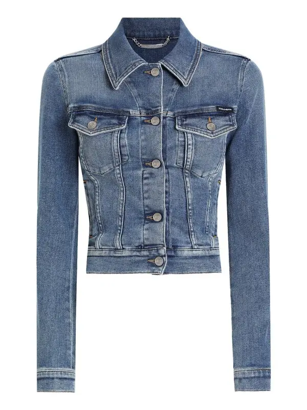 Dolce & Gabbana Cropped Cotton Denim Jacket Denim And Jeans Multi-colored - Multicolor