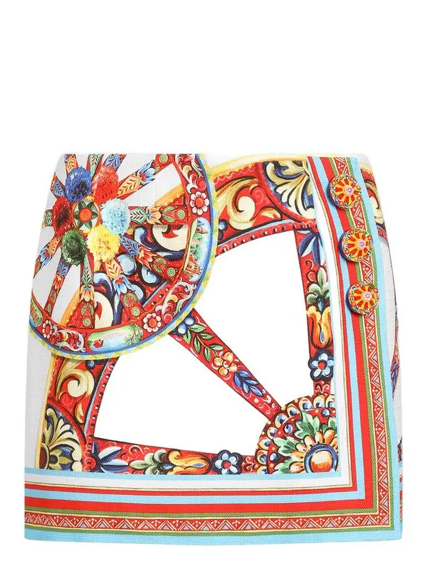 Dolce & Gabbana Carretto-print Fabric Miniskirt Skirts Multi-colored - Multicolor