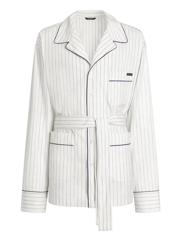 Dolce & Gabbana Striped Poplin Vanity Robe Shirts Multi-colored - Multicolor