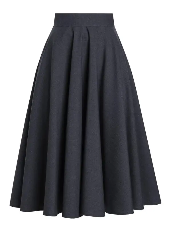 Dolce & Gabbana Woolen Midi Circle Skirt Skirts Gray - Grey