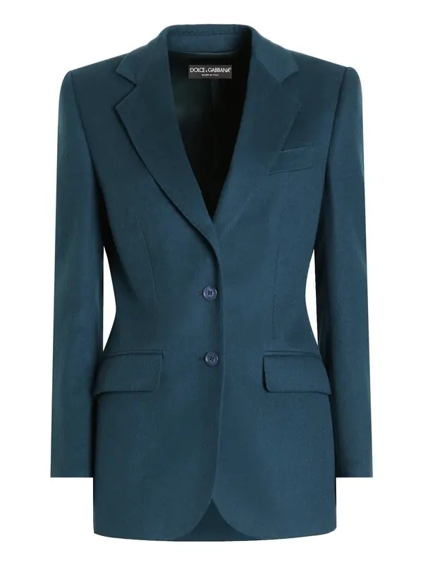 Dolce & Gabbana Single-breasted Cashmere Jacket Blazers - Blue