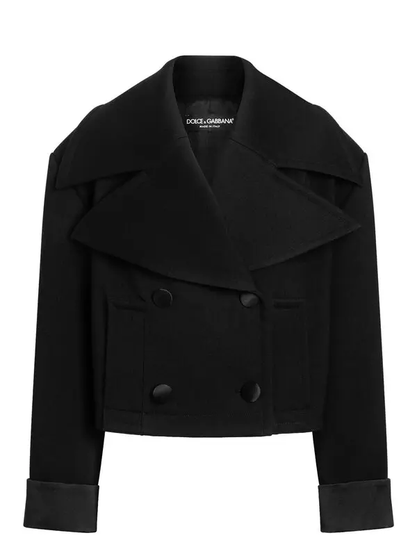 Dolce & Gabbana Double-breasted Wool Jacket Coats And Jackets - Black