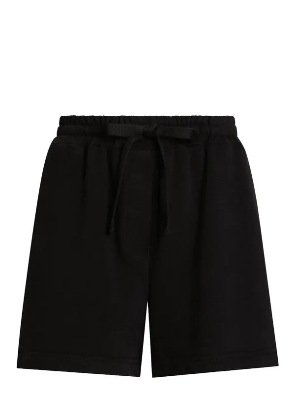 Dolce & Gabbana Fleece Shorts With Dg Embroidery Pants And Shorts - Black