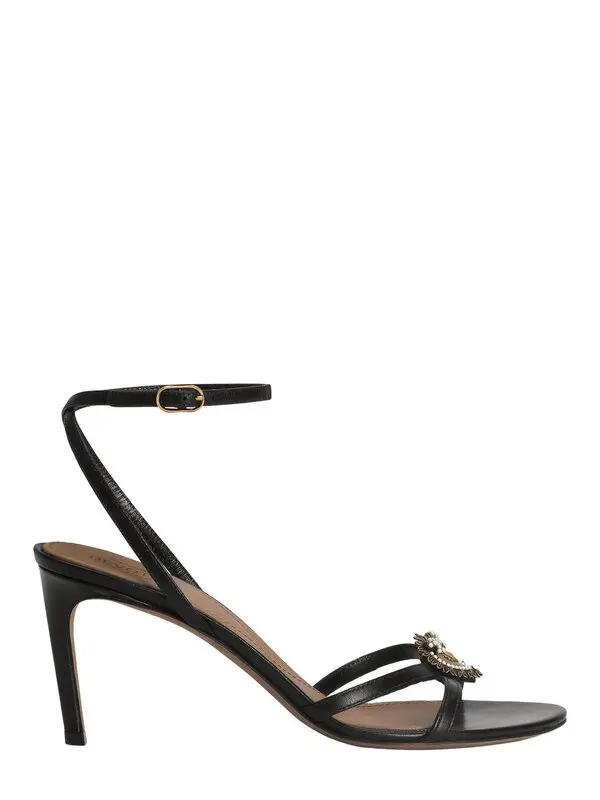 Dolce & Gabbana Devotion Calfskin Sandals Sandals And Wedges - Black
