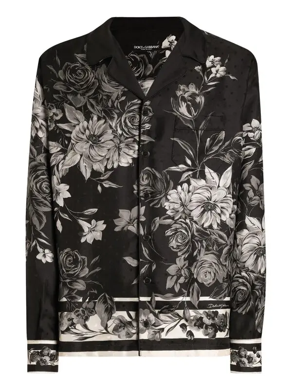 Dolce & Gabbana Flower Bouquet-print Jacquard Twill Shirt Shirts - Multicolor
