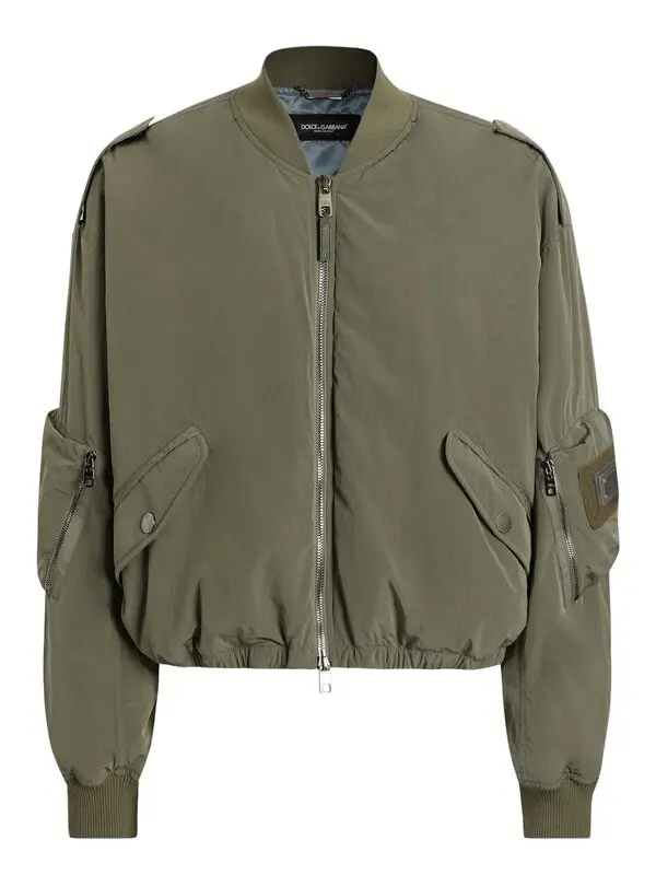 Dolce & Gabbana Wavy Nylon Bomber Jacket Coats And Jackets - Multicolor