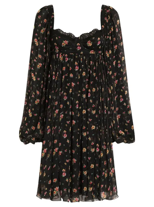 Dolce & Gabbana Small Floral-print Chiffon Dress Dresses - Multicolor