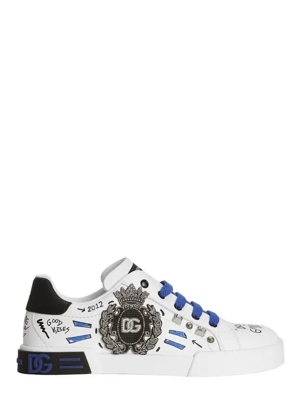 Dolce & Gabbana Printed Calfskin Portofino Light Sneakers - Multicolor