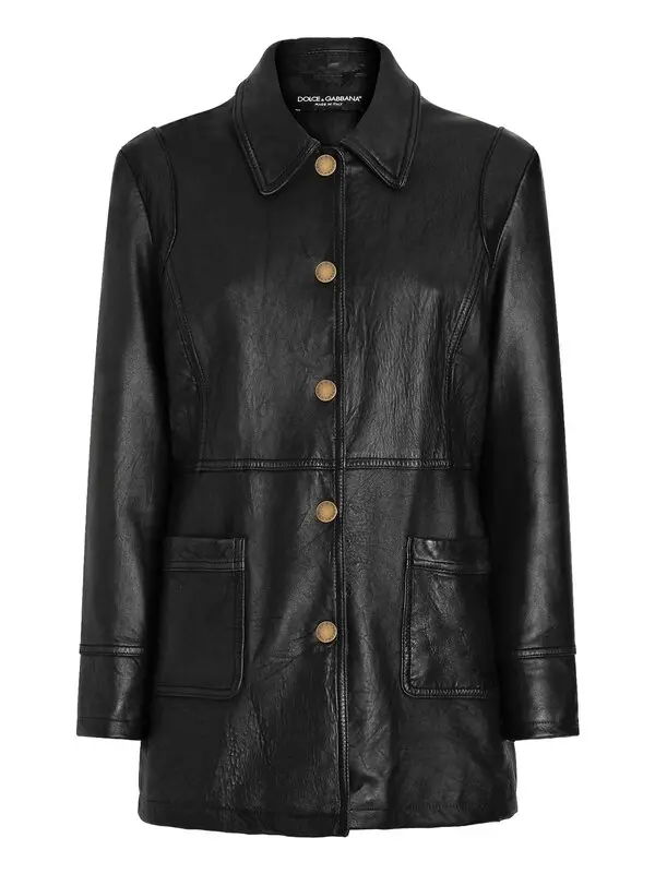 Dolce & Gabbana Vintage Lambskin Jacket Coats And Jackets - Black