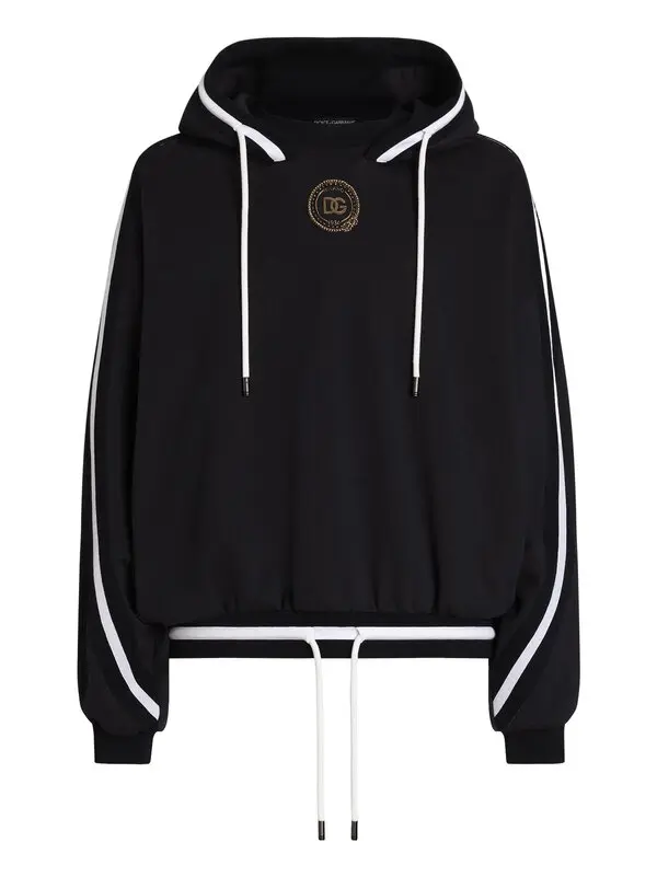 Dolce & Gabbana Cotton Hooded Sweatshirt Sweatshirts - Blue