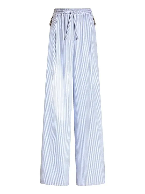 Dolce & Gabbana Striped Poplin Trousers Pants And Shorts - Multicolor
