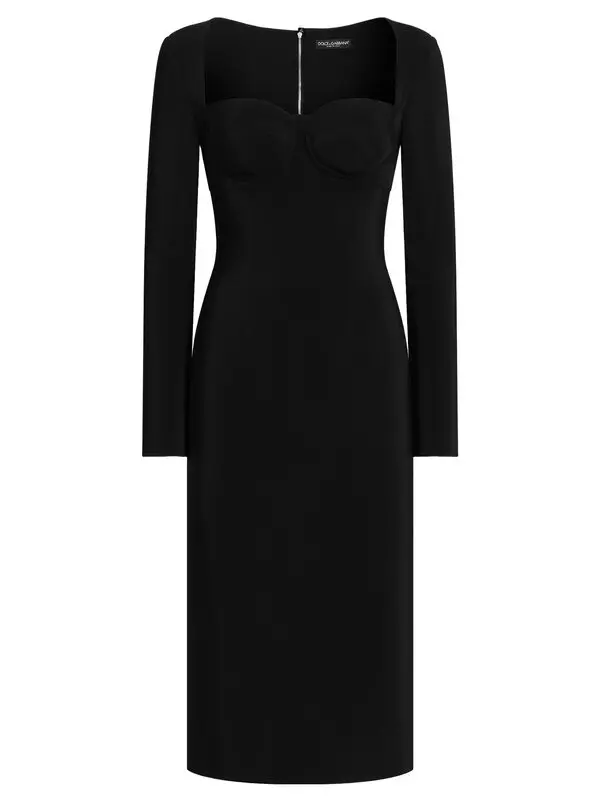 Dolce & Gabbana Cady Sheath Dress Dresses Viscose - Black