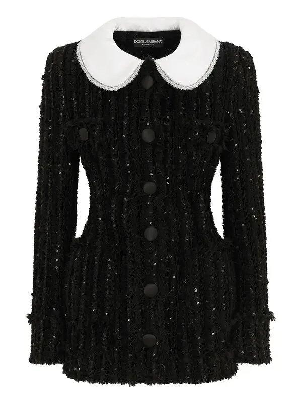 Dolce & Gabbana Single-breasted Textured Blazer - Black