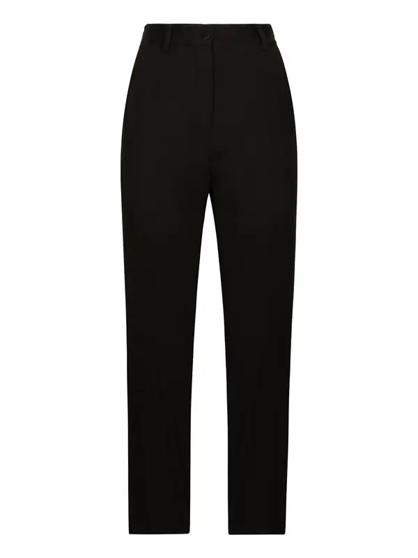 Dolce & Gabbana High-waisted Wool Gabardine Cigarette Pants Pants And Shorts - Black