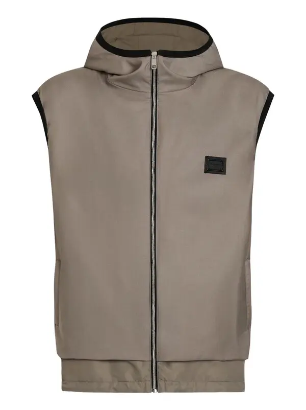 Dolce & Gabbana Wool Canvas Hooded Gilet - Multicolor