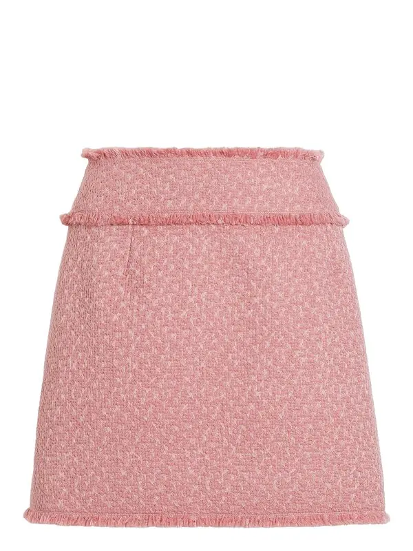 Dolce & Gabbana Wool Raschel Tweed Miniskirt Skirts - Pink