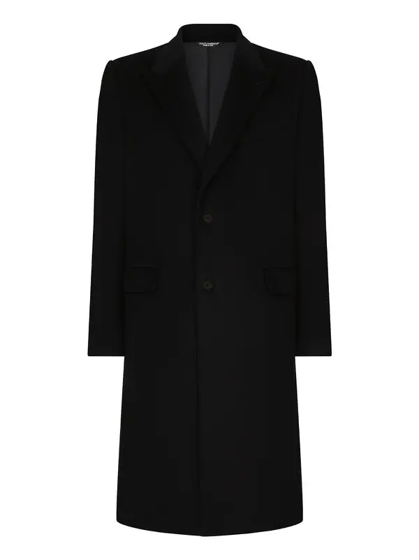 Dolce & Gabbana Single-breasted Cashmere Coat Coats And Jackets - Blue