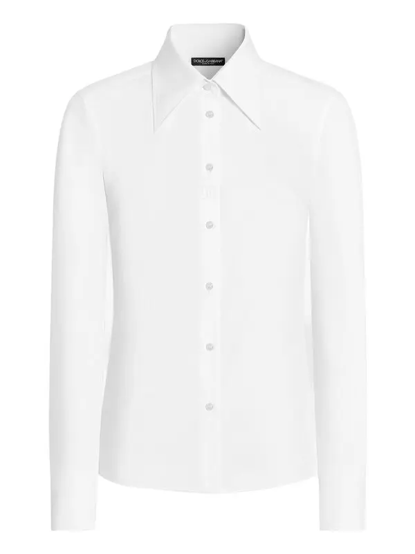 Dolce & Gabbana Silk Organza Shirt With Ruffle Detail - White