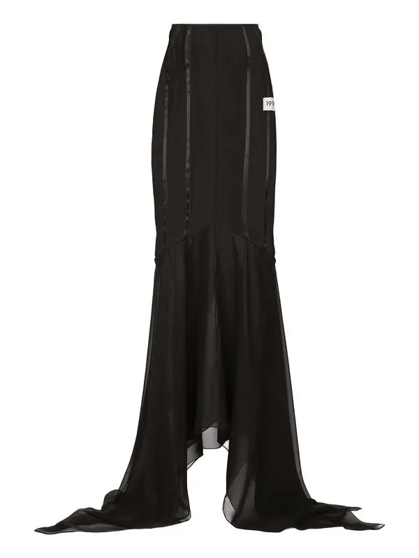 Dolce & Gabbana Long Silk Mermaid Skirt - Black