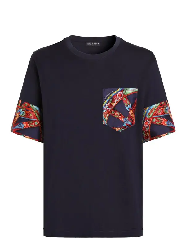 Dolce & Gabbana Cotton T-shirt With Carretto-print T-shirts And Polos - Multicolor