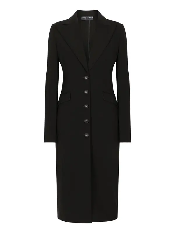 Dolce & Gabbana Jersey Milano Rib Coat Dresses Viscose - Black