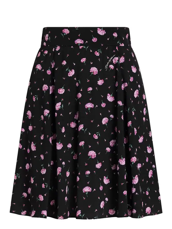 Dolce & Gabbana Carnations-print Silk Canvas Skirt Skirts - Multicolor
