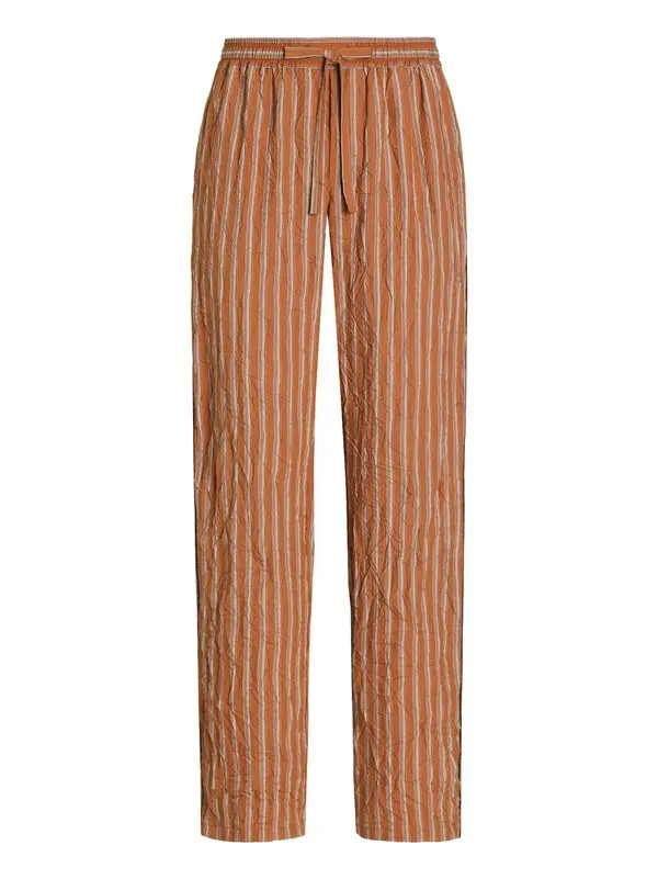 Dolce & Gabbana Crinkled Striped Fabric Vanity Trousers Pants And Shorts Multi-colored - Multicolor