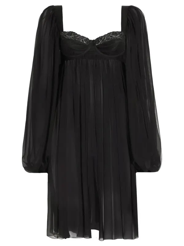 Dolce & Gabbana Chiffon Dress Dresses Silk - Black