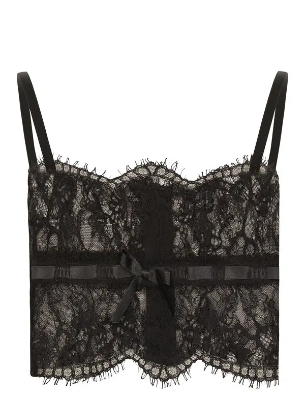 Dolce & Gabbana Lace Lingerie Top Underwear - Black