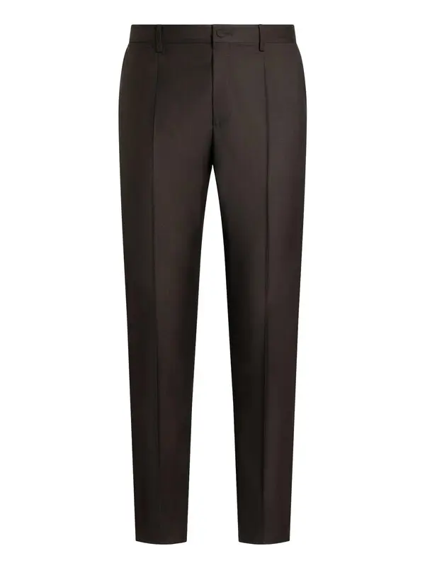 Dolce & Gabbana Virgin Wool Trousers Pants And Shorts - Brown