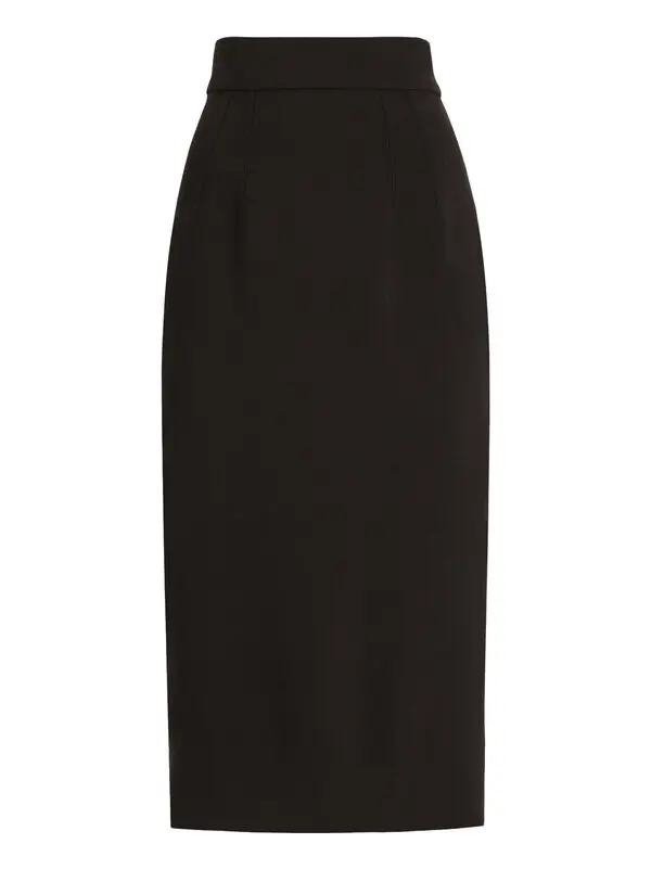 Dolce & Gabbana Stretch Wool Pencil Skirt Skirts - Black