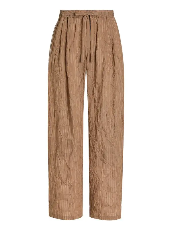 Dolce & Gabbana Crinkled Striped Linen-blend Vanity Trousers - Multicolor
