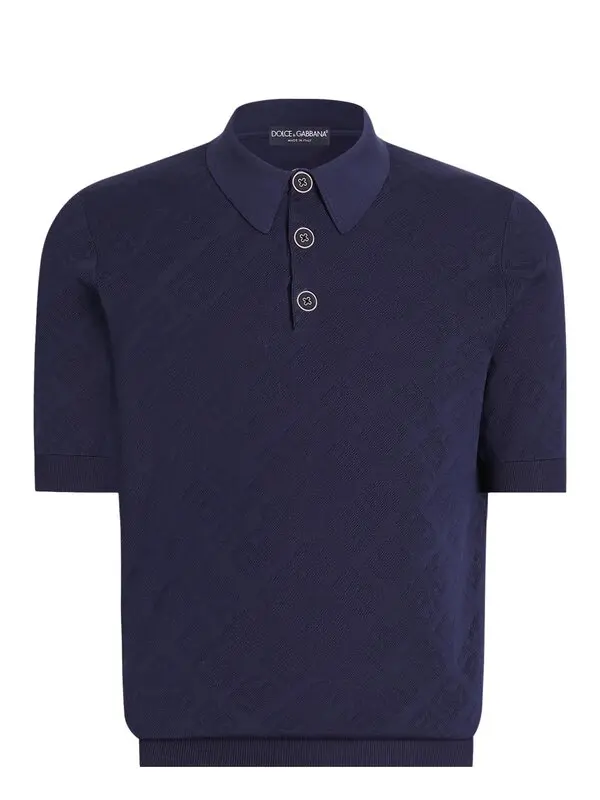 Dolce & Gabbana Silk Polo Shirt Sweaters And Cardigans - Blue