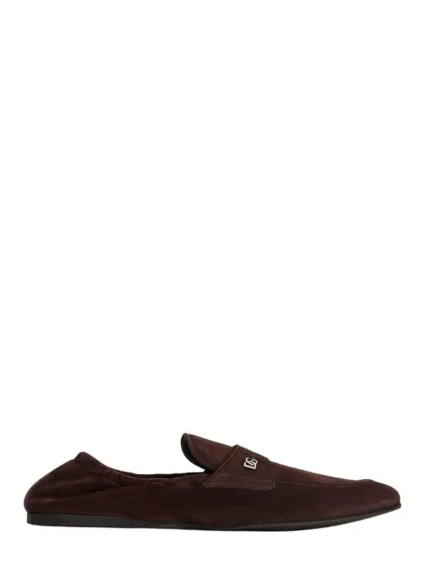 Dolce & Gabbana Suede Driver Shoes And Loafers - Brown
