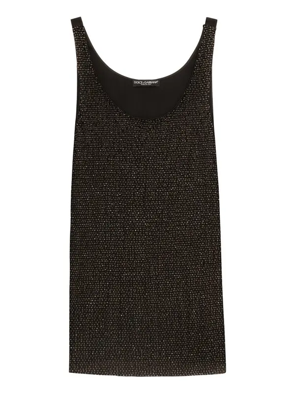 Dolce & Gabbana Embroidered Silk Singlet T-shirts And Polos Multi-colored - Multicolor