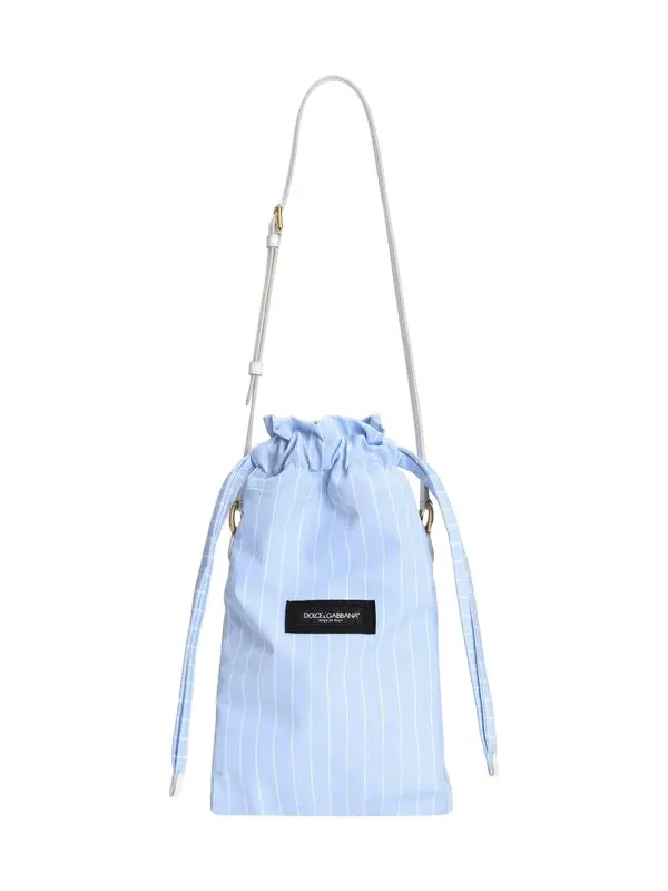 Dolce & Gabbana Essenza Bag In Striped Poplin Shoulder And Crossbody Bags - Azure