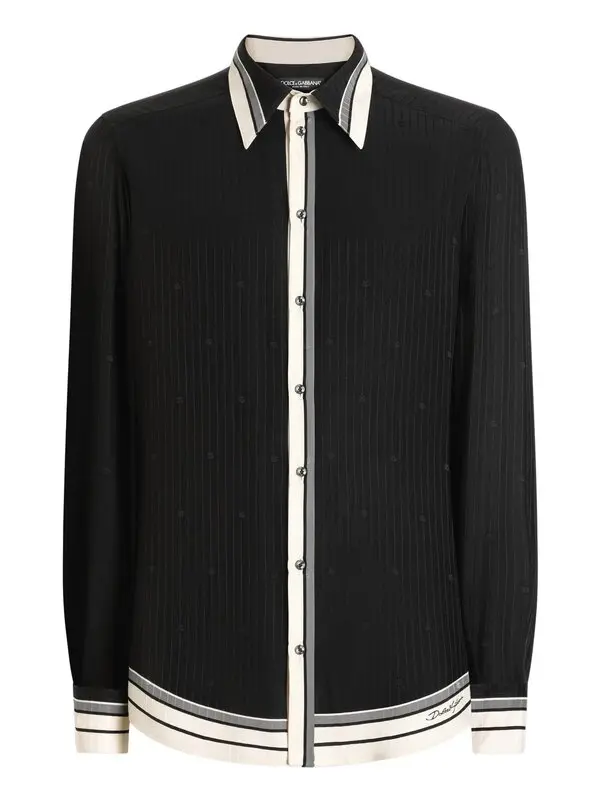 Dolce & Gabbana Logo And Stripe-print Jacquard Martini Shirt Shirts - Multicolor
