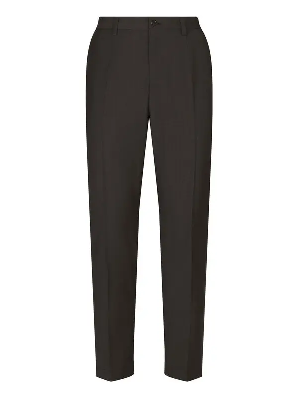 Dolce & Gabbana Stretch Cotton Dg Patch Trousers - Grey